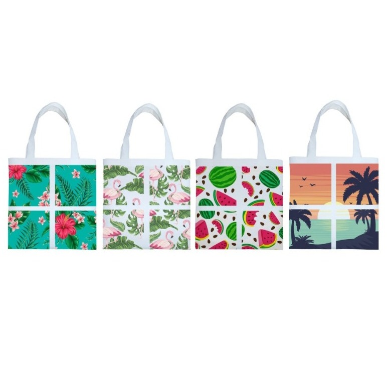 Sacola Bolsa Praia Ecobag Tecido Pet Ecológico Estampada 40x40 | Shopee Brasil