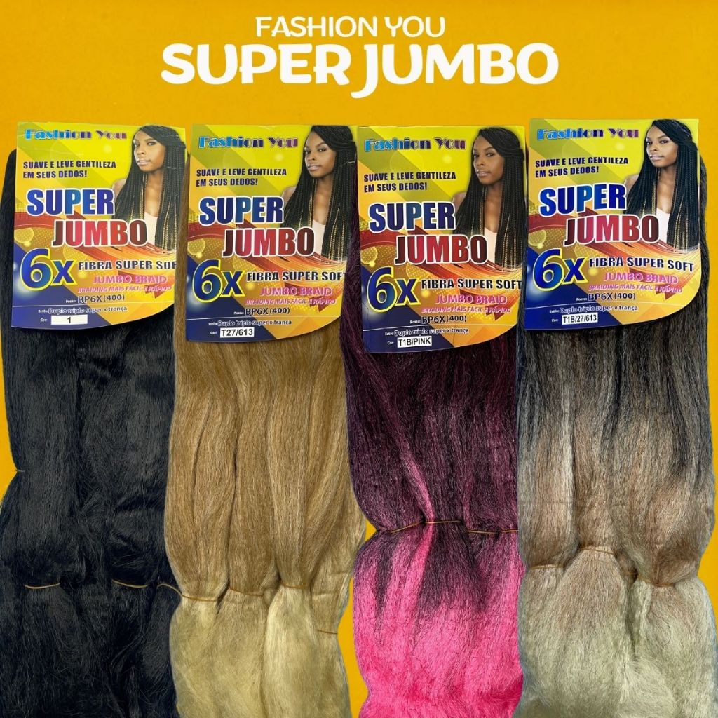 Jumbo para tranças 60 cm - Jumbao 6 X - FASHION YOU - 400g - Cabelo ...