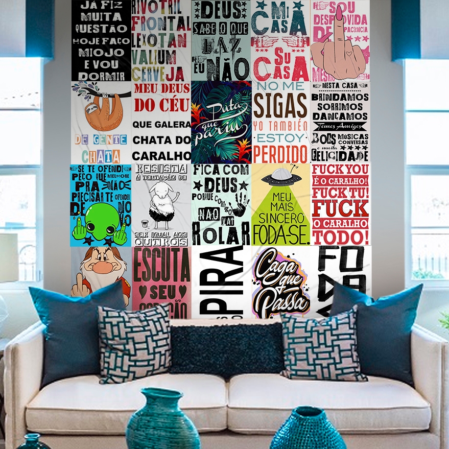 kit 20 Lambe Lambe Poster Arte de Rua Frases Pensamentos Divertidos 03 | Shopee Brasil