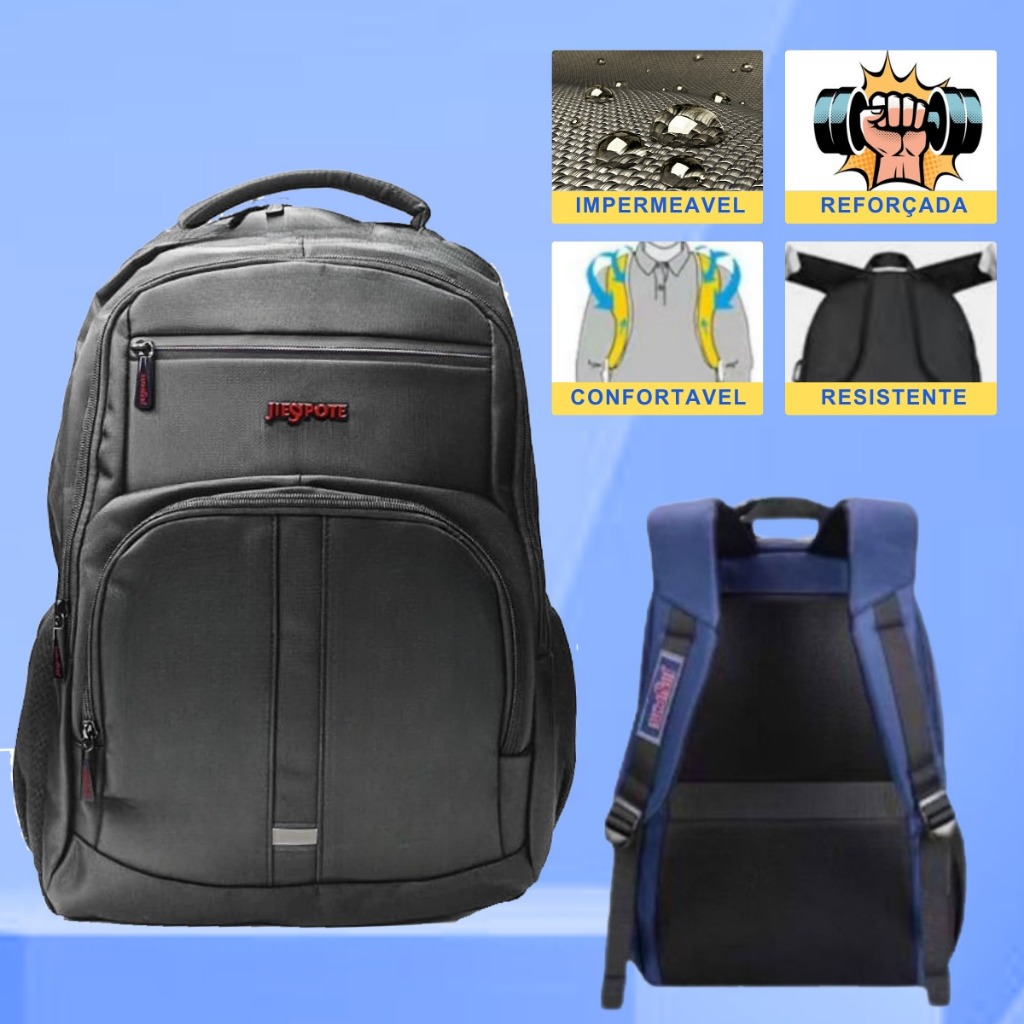 Mochila Resistente Reforçada Masculina Impermeável Para Notebook Para ...