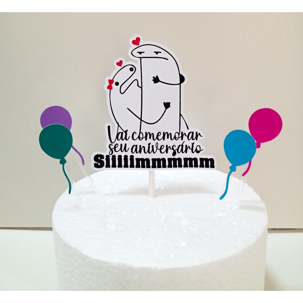 Topo de bolo flork vai comemorar seu aniversário sim | Shopee Brasil