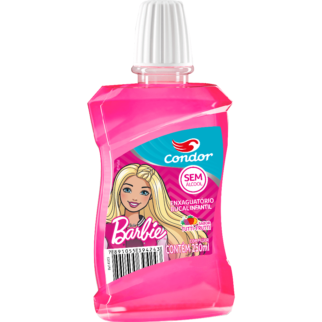 Enxaguante Bucal Condor Barbie Tutti-frutti 250ml Para Escovação ...