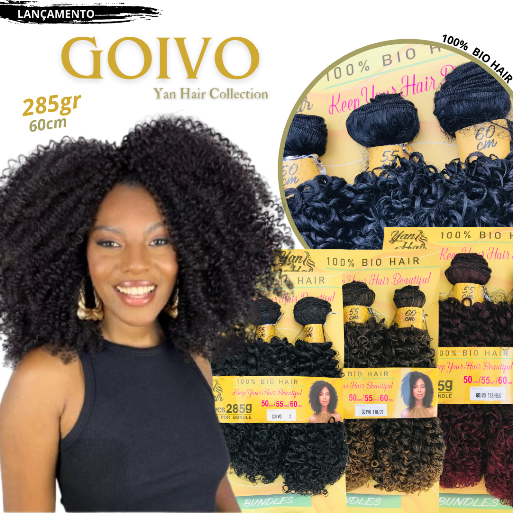 Cabelo Cacheado Black 60cm Goivo Yan Hair 285gr Lançamento | Shopee Brasil
