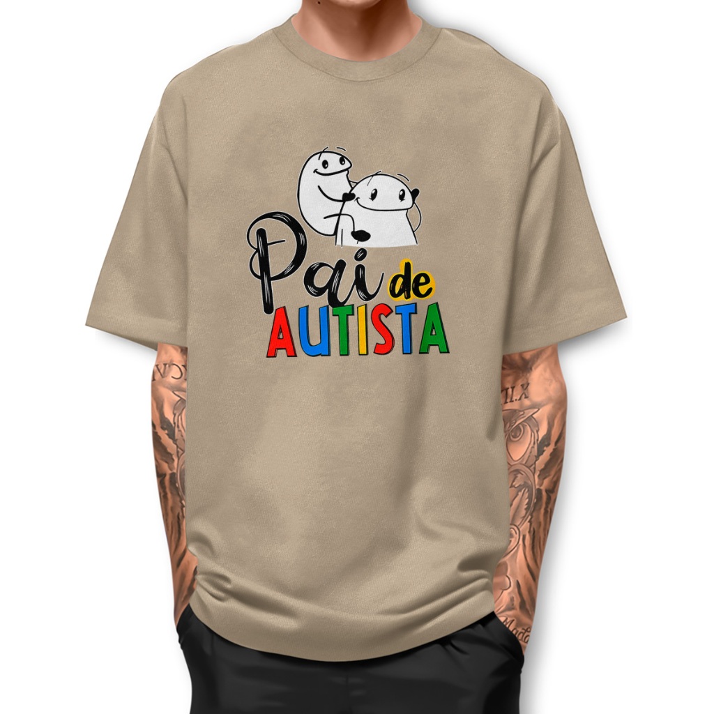 Camisa Pai de Autista Camiseta Basica Street Fio 30.1 Algodao BJ2 | Shopee Brasil