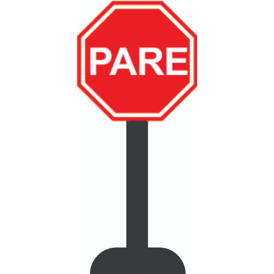 DISPLAY MDF PLACA DE TRANSITO PARE COM POSTE 60CM | Shopee Brasil