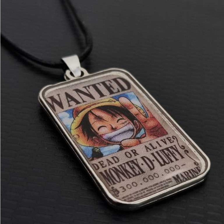 Colar One Piece Anime Placa Wanted Cordão com Ajuste - Escorrega o Preço