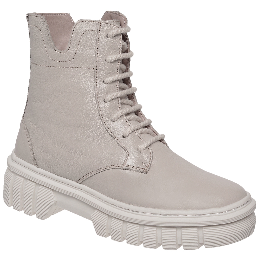 Bota Coturno Feminina Off White Em Couro Legitimo De Alta Qualidade Sola Tratorada 2098 | Shopee ...
