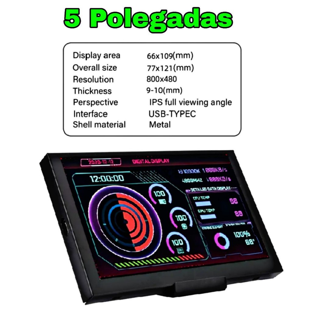 TELA SECUNDÁRIA MONITORAMENTO COMPUTADOR, GPU, CPU, RAM, TEMPERATURA ...