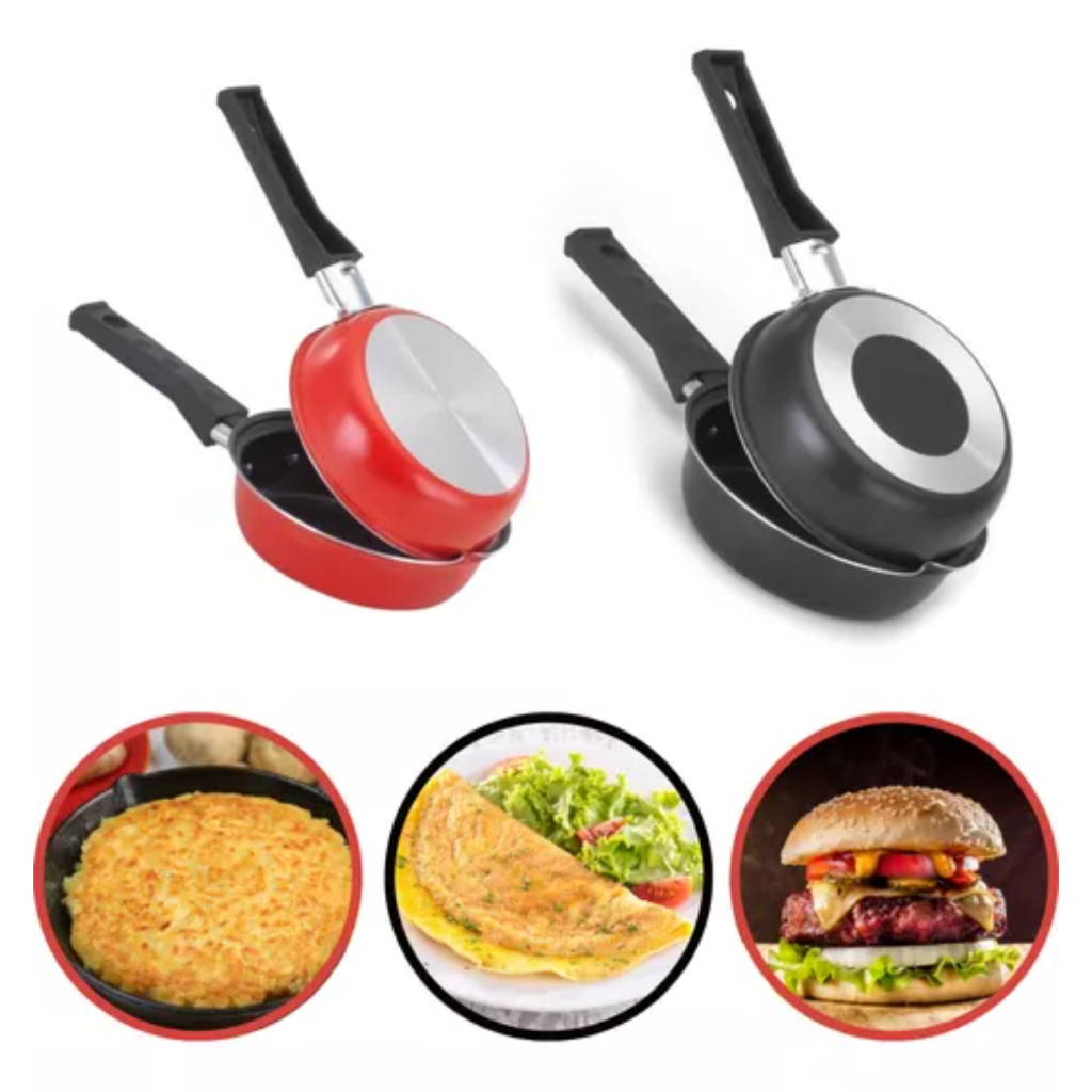 Frigideira Dupla Hamburgueira e Omeleteira Antiaderente 14cm | Shopee ...