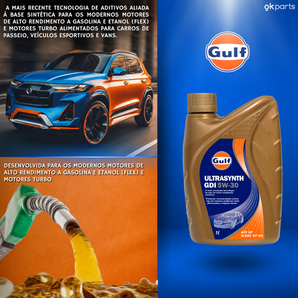 Óleo Lubrificante 5W-30 Gulf ULTRASYNTH GDI API SP Oleo para Motores ...