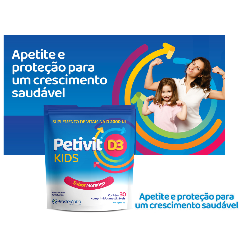 Petivit Kids Suplemento Alimentar Vitamina D3 2000 UI 30 Comprimidos ...