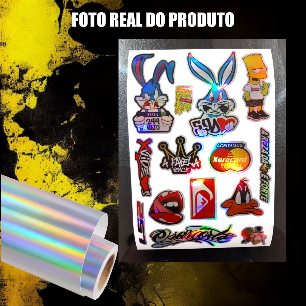 ADESIVOS HOLOGRAFICOS CARTELA COM DIVERSOS 59D/#244 Carro/Moto/Bike | Shopee Brasil