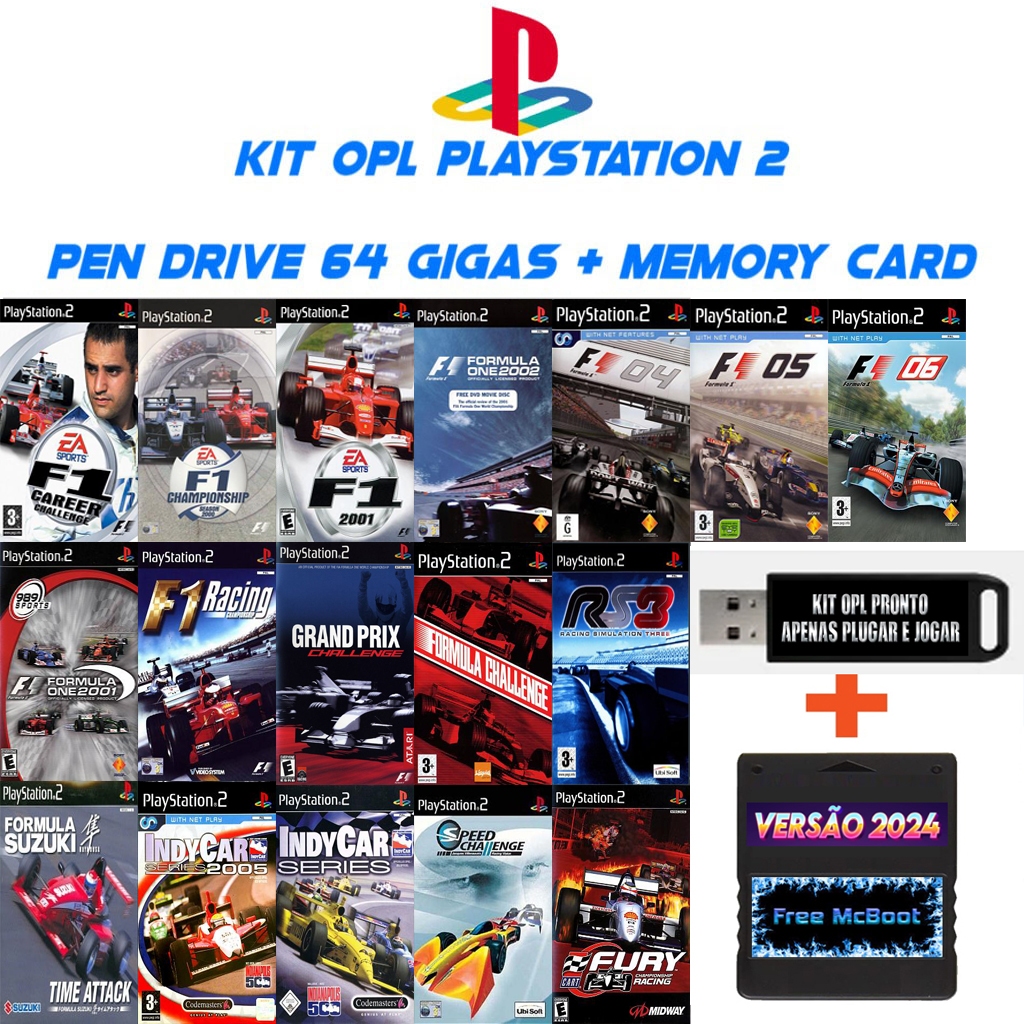 Memory Card OPL Coleção Formula 1 Playstation 2 / PS2 | Shopee Brasil