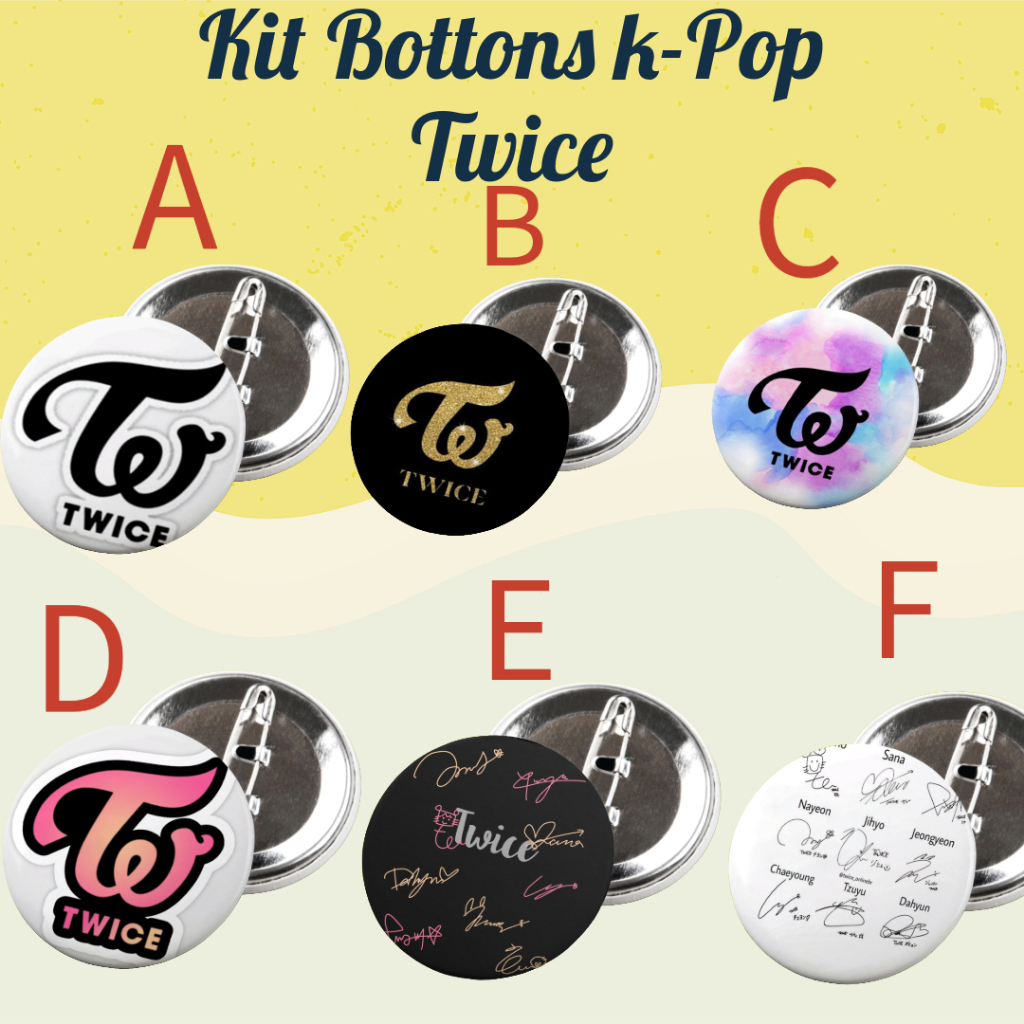 Bottons Twice Grupo Kpop Logo Broche Personalizados Coreano Tamanho ...