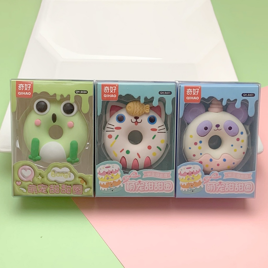 Borracha Gigante Kawaii Donuts Gato Sapo Urso - Papelaria Fofa Cute ...