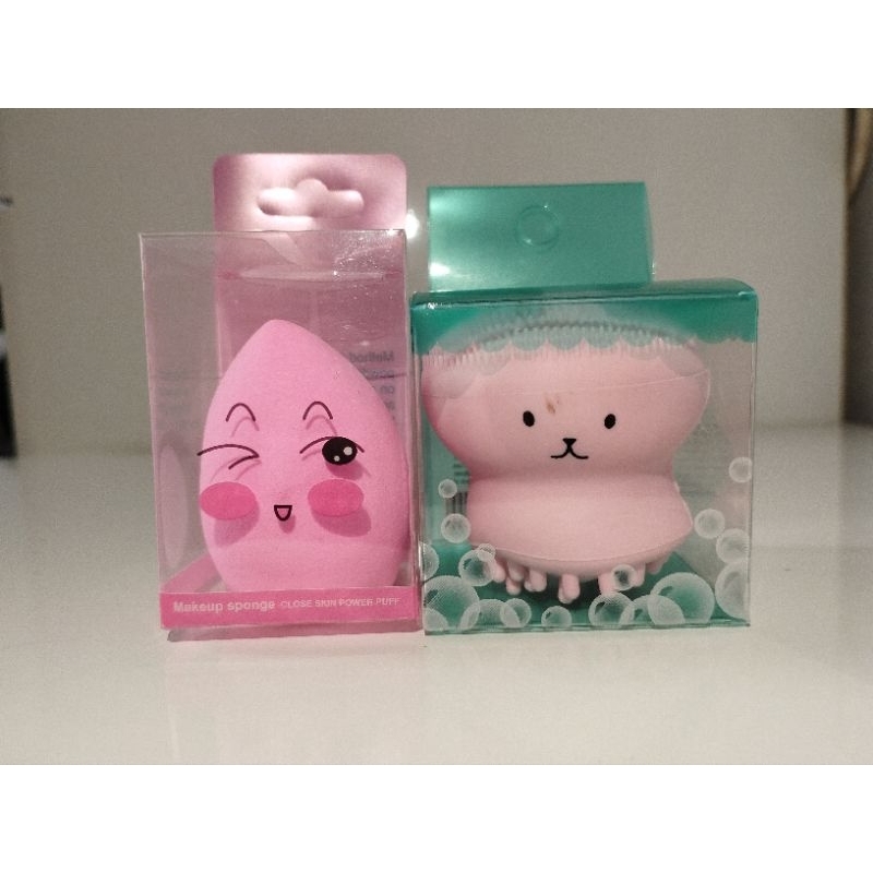 Kit esponja facial massageadora + esponja gota para base | Shopee Brasil