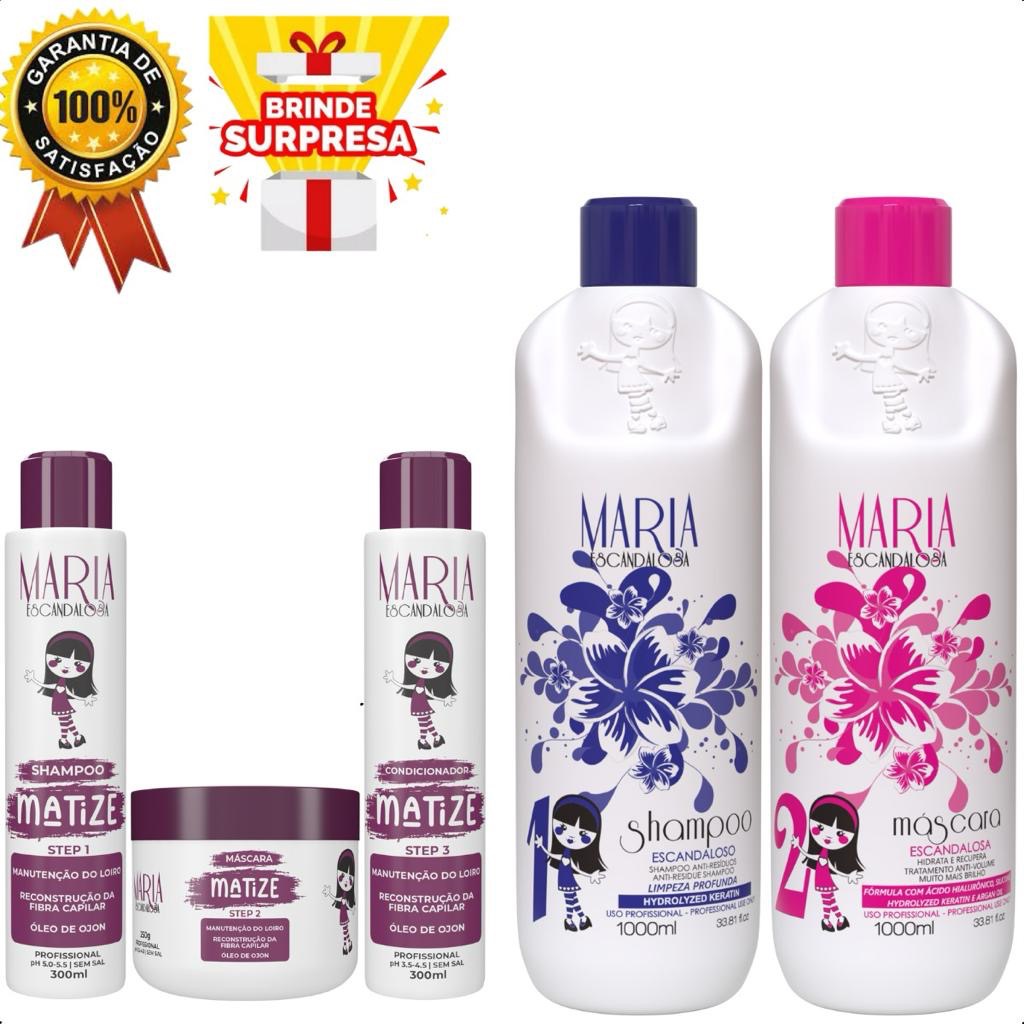 Kit Progressiva Tradicional 2x1l + Kit Matize Home Care 2x1 Maria Escandalosa | Shopee Brasil