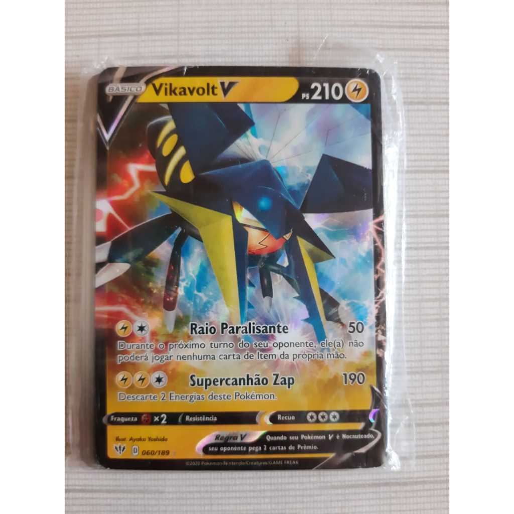 Vikavolt V Carta Pokémon Original Ultra Rara + 1Brilhante Aleatória ...