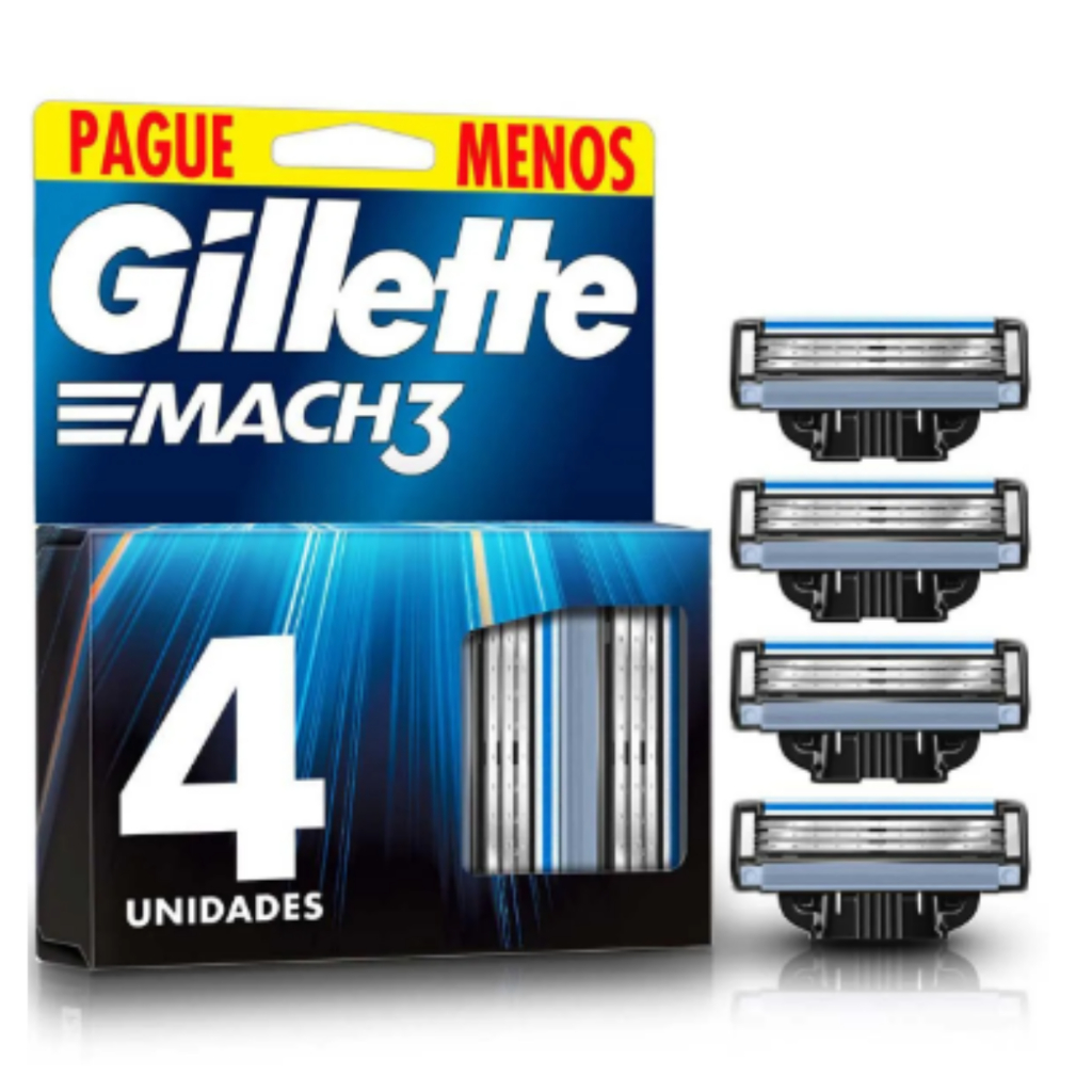 Refil para Barbear Gillette Mach3 com 4 unidades Mach 3 | Shopee Brasil
