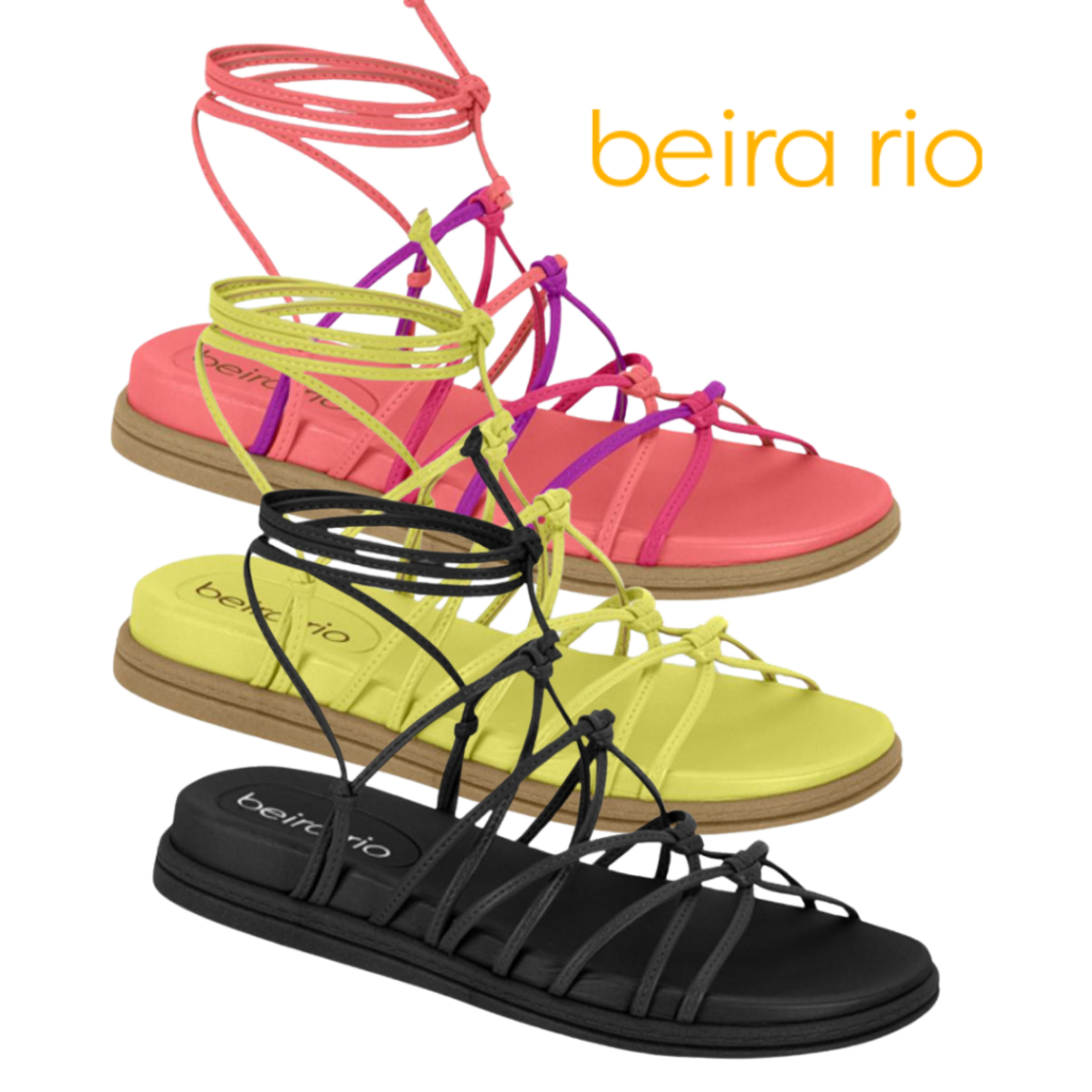Sandalia Feminina Beira Rio Original Ultra Conforto Amarração Slide ...