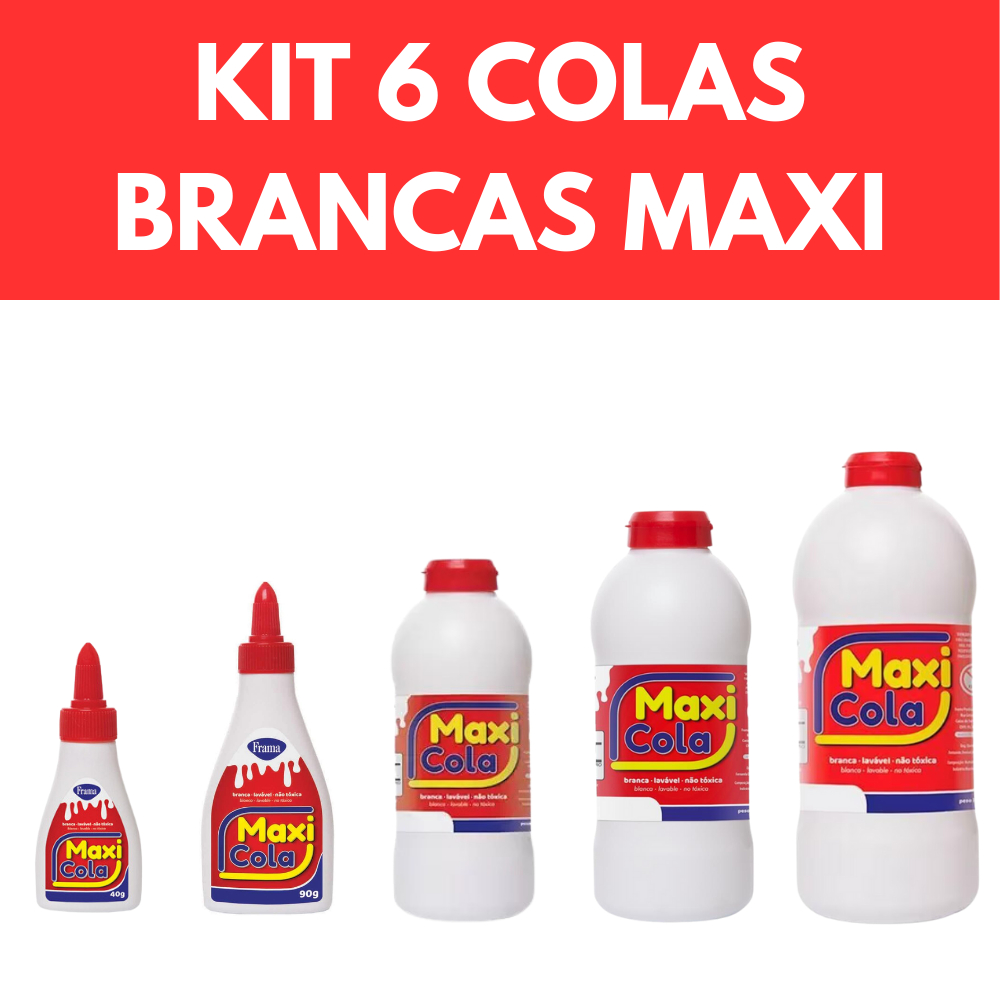 Cola Maxi 250g/500g/1kg - Kit 6 Colas escolar 40g/90g | Shopee Brasil