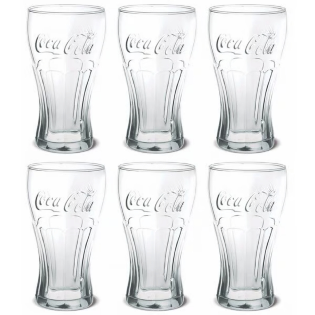 Jogo de 6 Copos Coca Cola de Vidro 300ML Nadir Transparente | Shopee Brasil