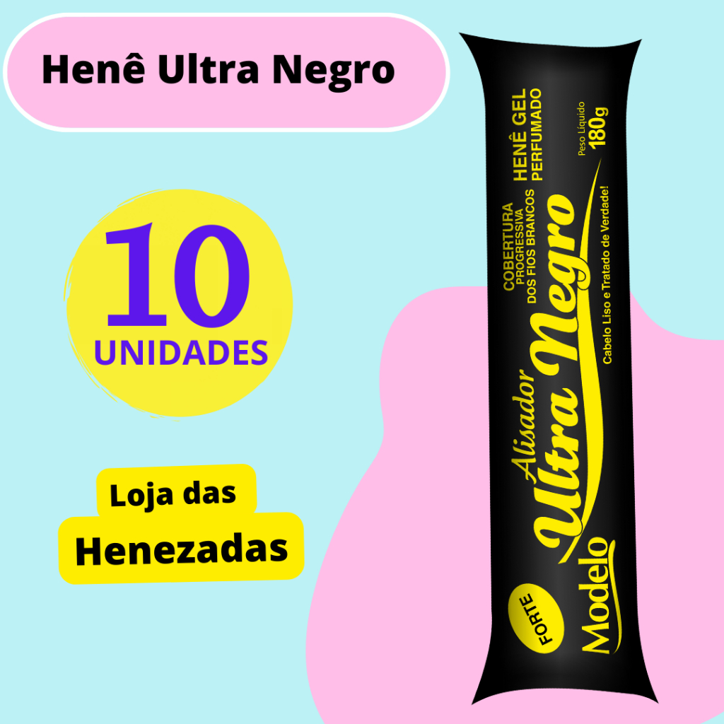 Kit 10 Henês Ultra Negro Divina Dama Forte 180gr Bisnaga - HENÊ ...