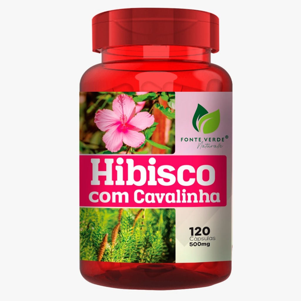 Hibisco Com Cavalinha 120 Capsulas 500MG Fonte Verde | Shopee Brasil