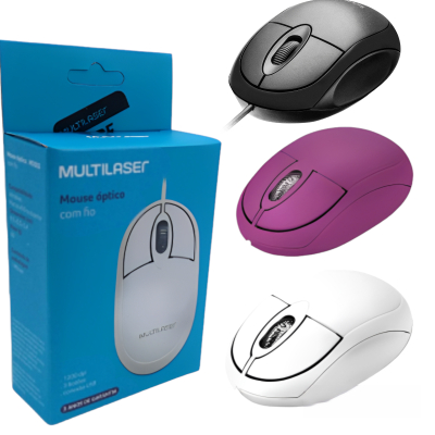 Mouse com fio Multilaser Classic Box Óptico usb Cores Diversas - Mo302 ...