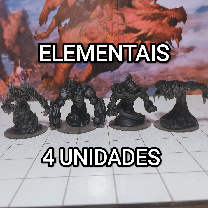 Miniatura RPG Elementais 4 Elementos Terra Fogo Água Ar d&d Dungeons ...