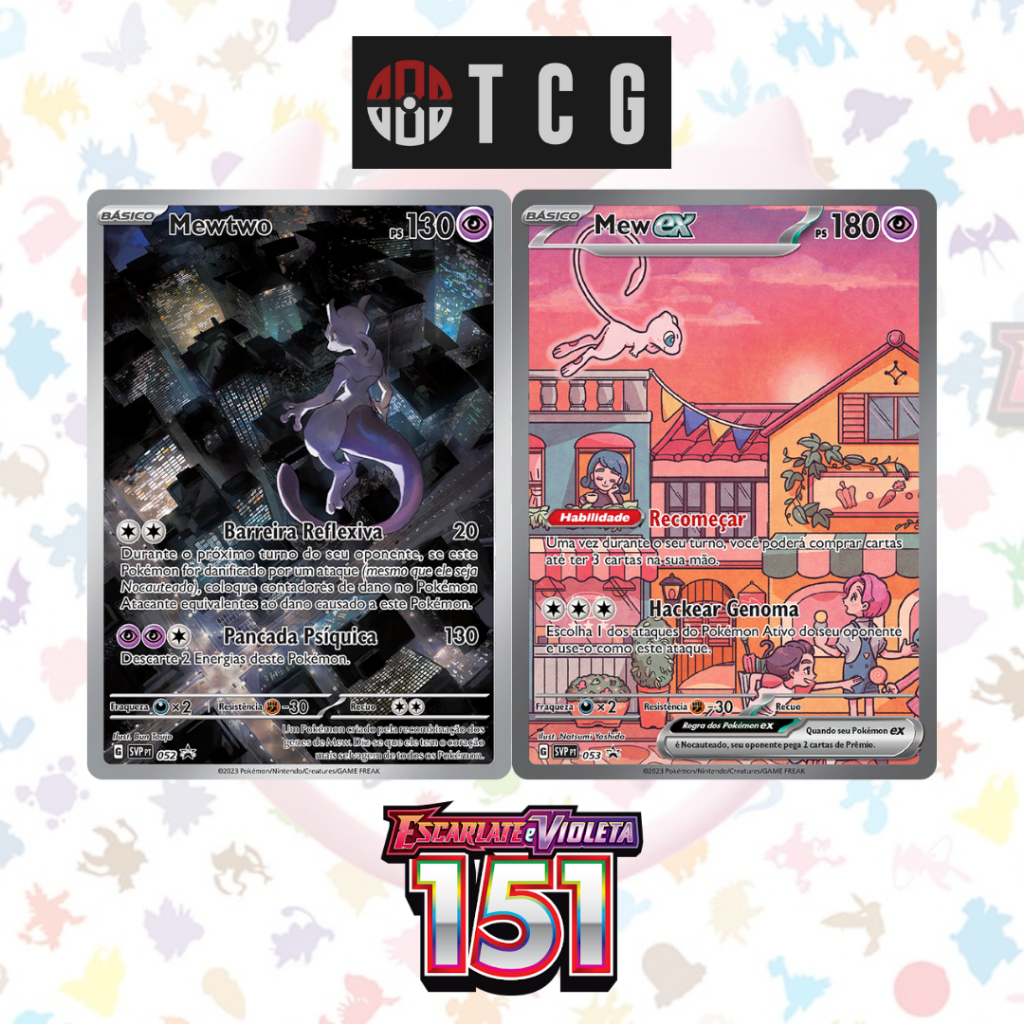 Cartas Mewtwo e Mew ex Promos Arte Especial Ultra Rara - Pokémon TCG ...