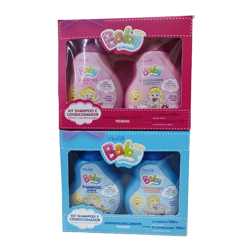 Kit Muriel Baby Shampoo e Condicionador 1 Azul Menino e 1 Rosa Menina ... Kit Muriel Baby Shampoo e Condicionador 1 Azul Menino e 1 Rosa Menina ...