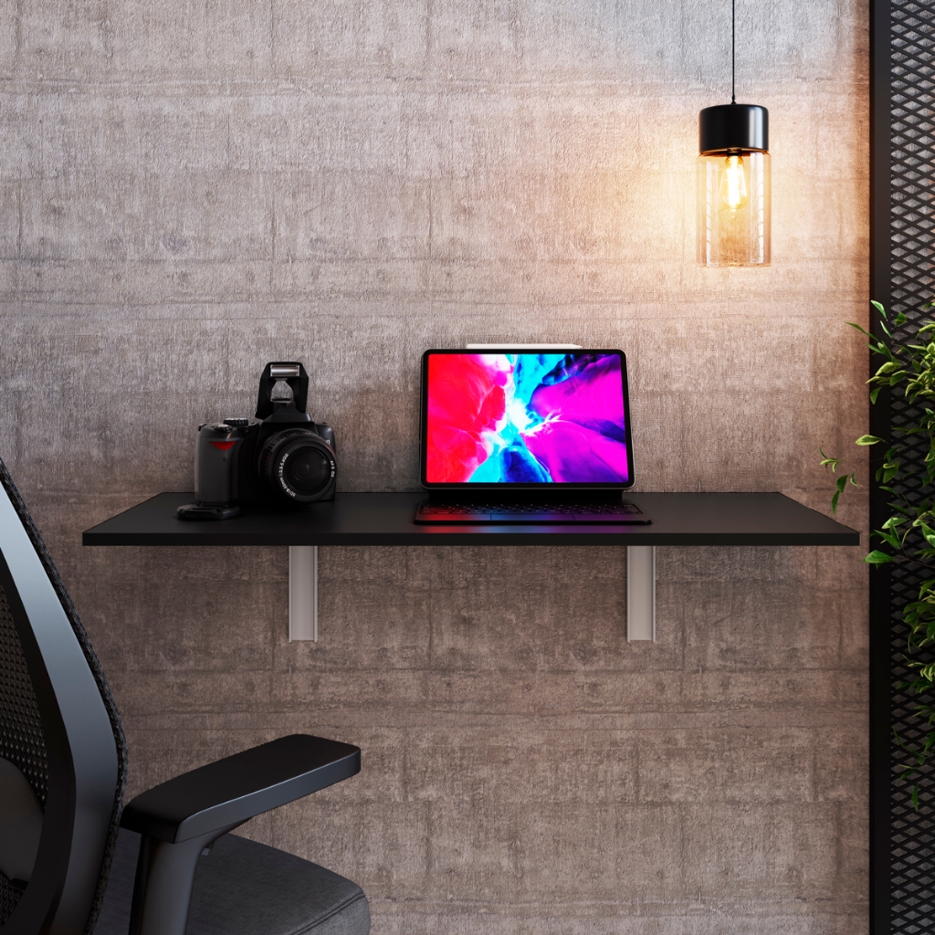 Suporte Suspenso de Parede para Monitor,Computador ou Notebook Preto ...