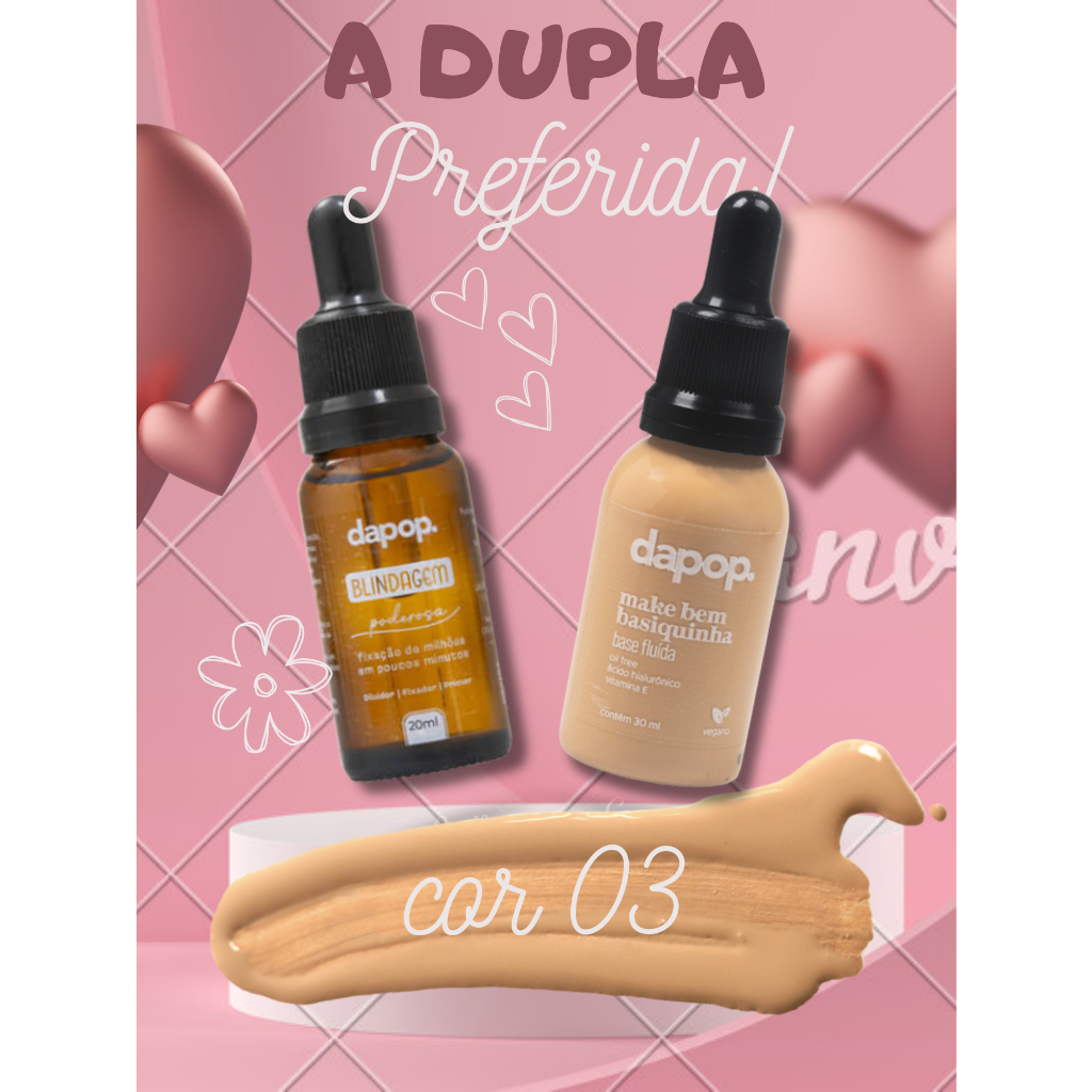 Kit Base Fluida + Blindagem Primer Fixador Bem Basiquinha Maquiagem ...