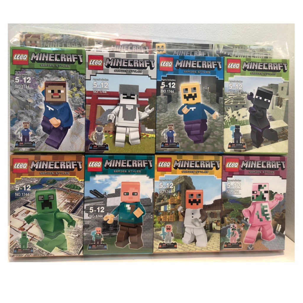 Kit C/8 blocos de montar Minecraft +40pcs | Shopee Brasil
