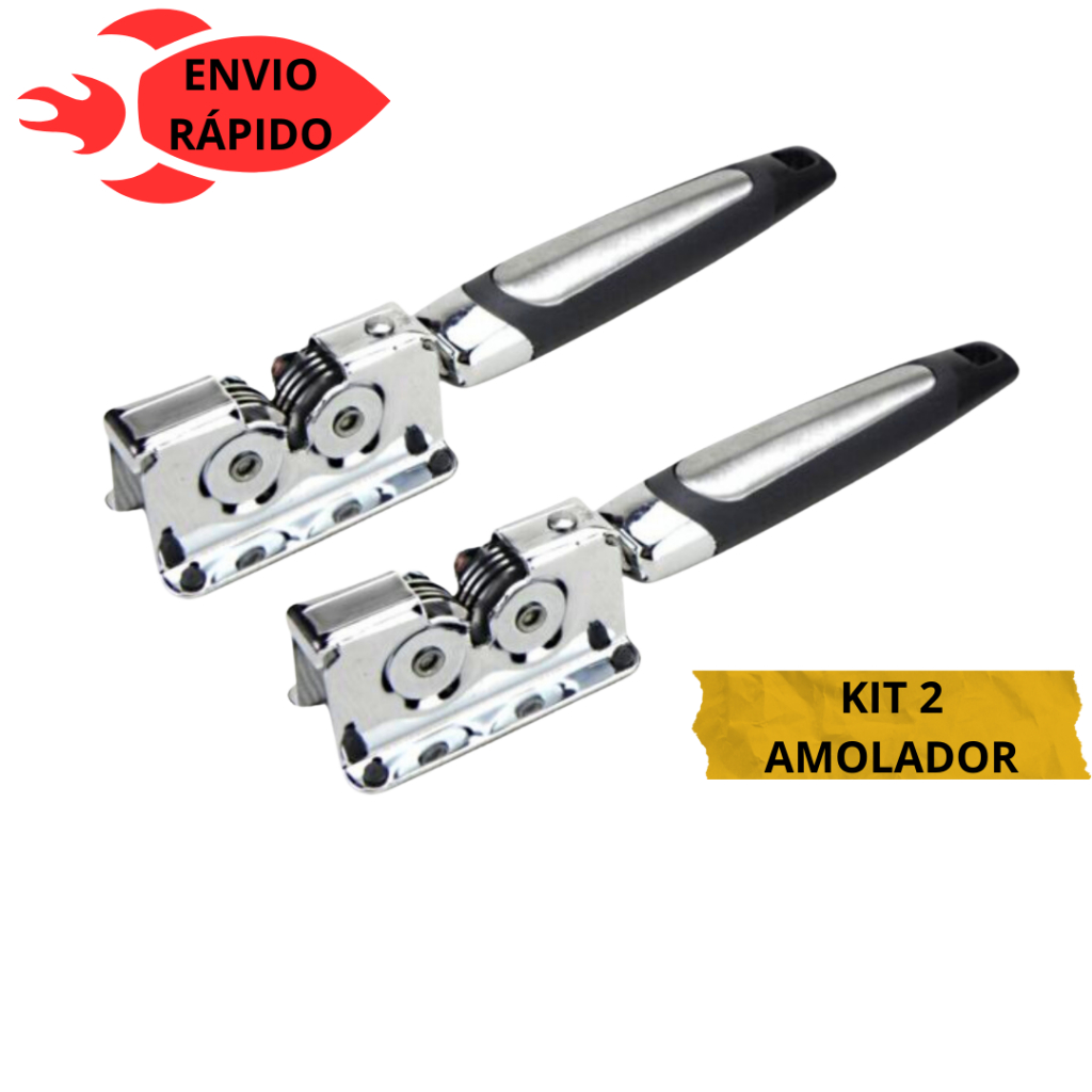 Kit 2 Amolador Afiador Profissional de Aço Inoxidável Para Facas ...