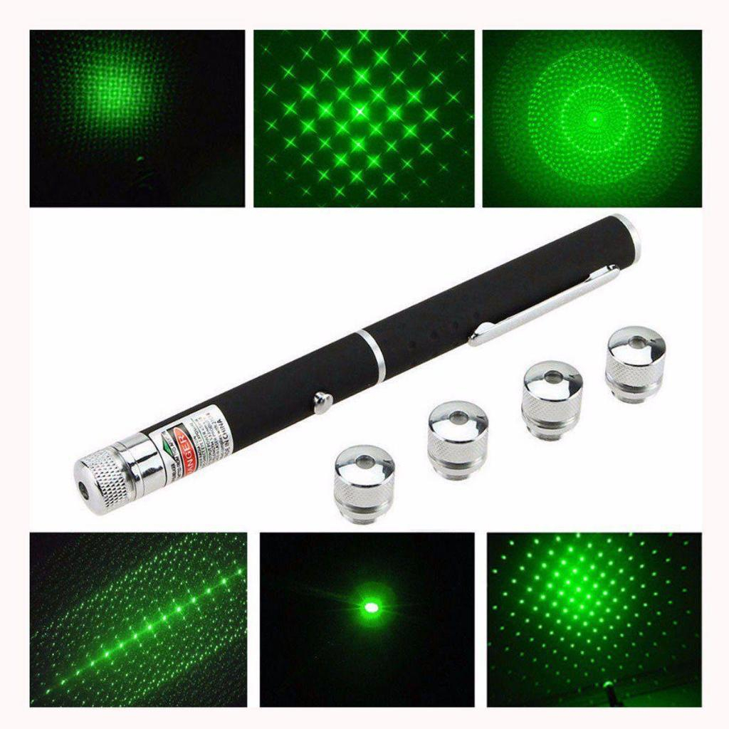 Caneta Laser Pointer 5 Pontas com Diferentes Desenhos [Preto] | Shopee ...
