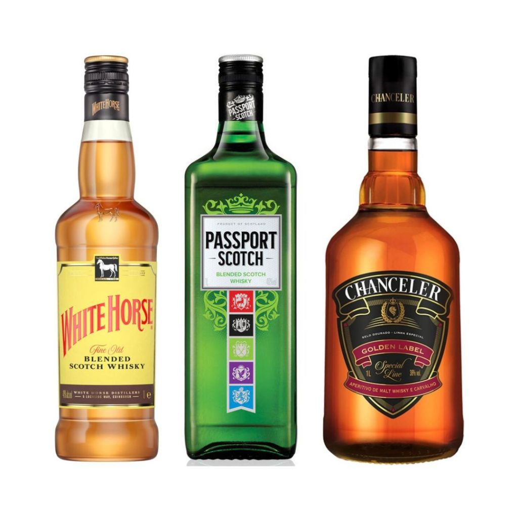Combo Whisky White Horse 1L + Passport 1L + Chanceler 1L | Shopee Brasil