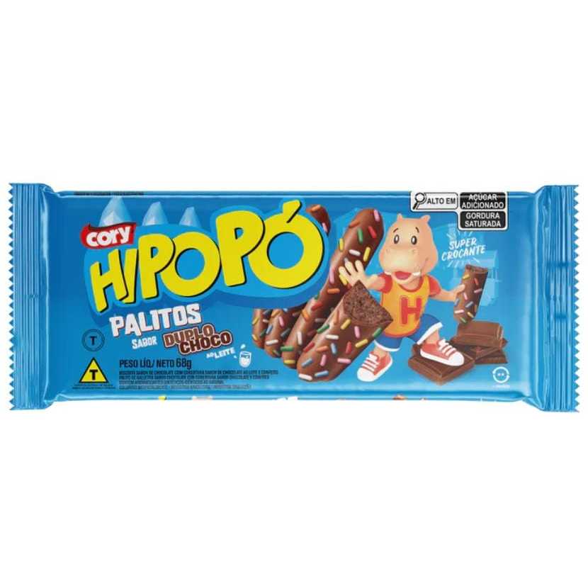Palito Duplo Chocolate ao Leite Hipopo 68g | Shopee Brasil