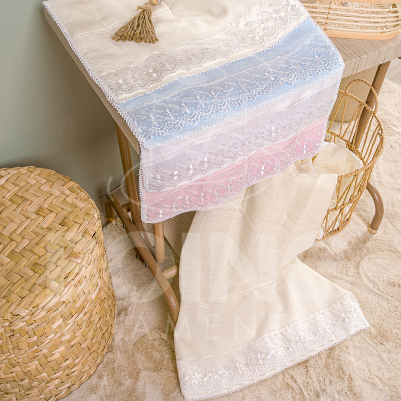 Kit 3 Fralda Nicoli Crochê Pt Voal Petal Mabber para Enxoval Meu Bebê ...