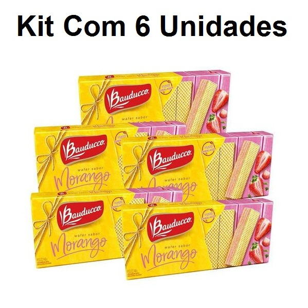 Kit Com 6 Bolacha / Biscoito Wafer Bauducco 140g | Shopee Brasil