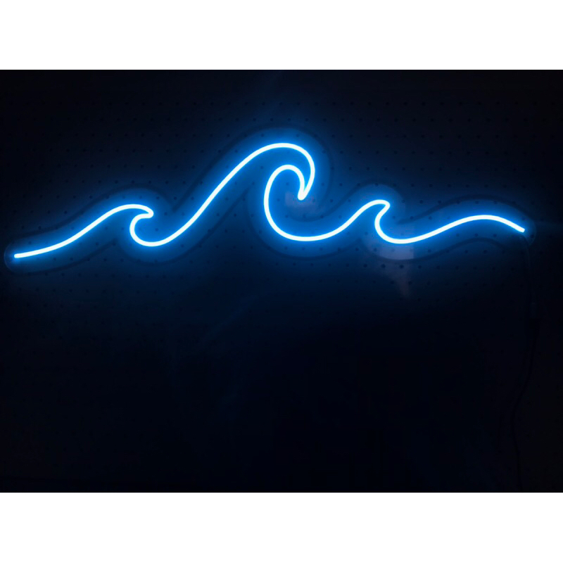 Luminária LED Neon Ondas Azul Turquesa | Shopee Brasil