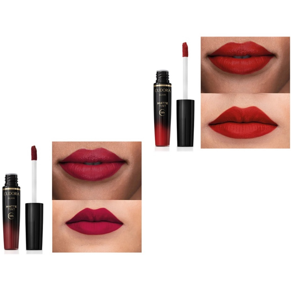 kit Batom Glam 18 Hrs Matte Tint 4 ml, Vermelho, Marrom ou Bordo A ...