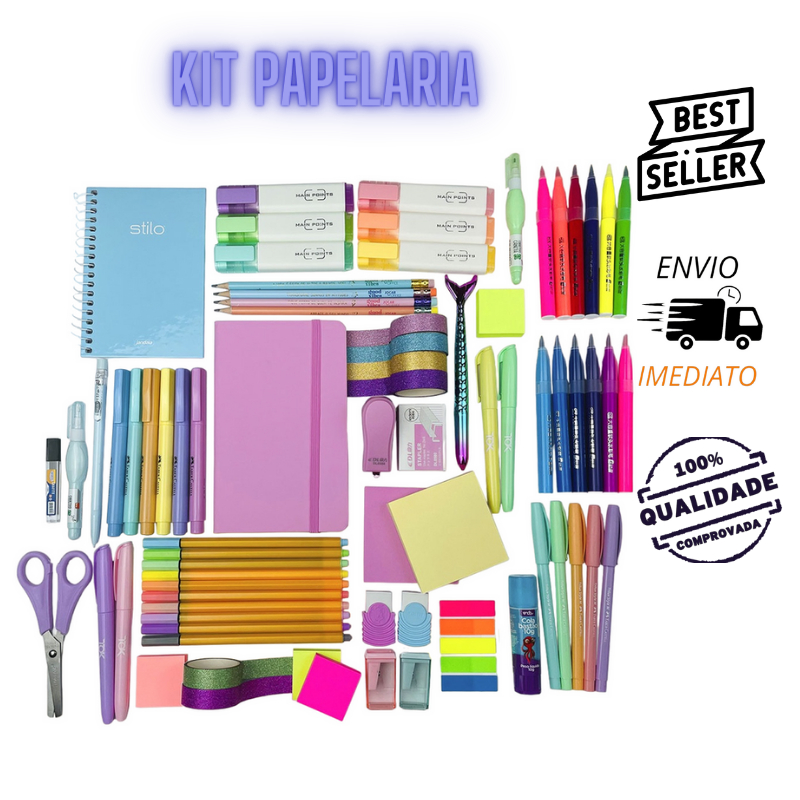 Kit Papelaria Fofa Itens Material Escolar Fofo | Shopee Brasil