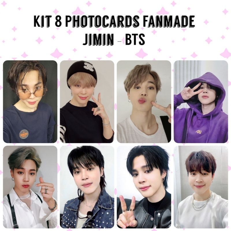 Kit 8 Photocards | Jimin - BTS | Produto Fanmade | Shopee Brasil