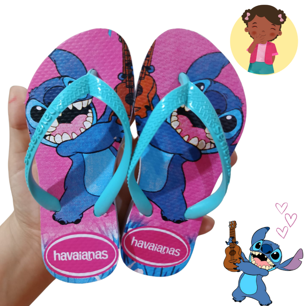 Chinelo Lilo & Stitch Menina Infantil sandalia de dedo Chinela ...