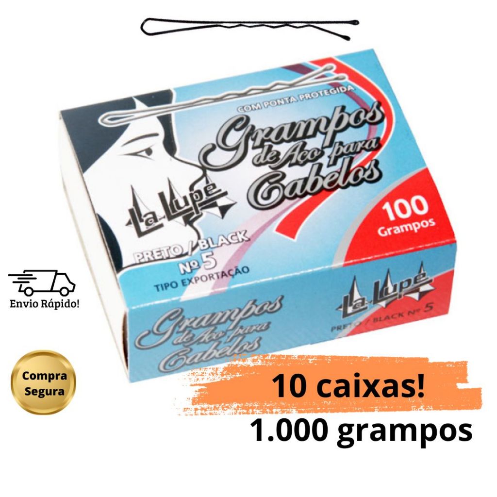 Grampo para Cabelo - 10 caixas 1.000 grampos | Shopee Brasil