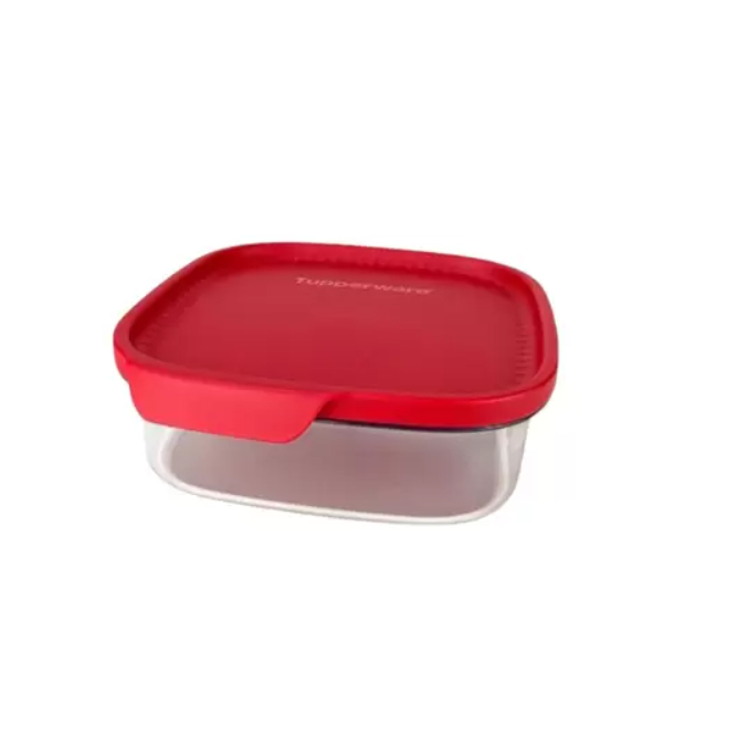 Tupperware Ultra Clear Quadrado 825ml Transparente e Vermelho | Shopee ...