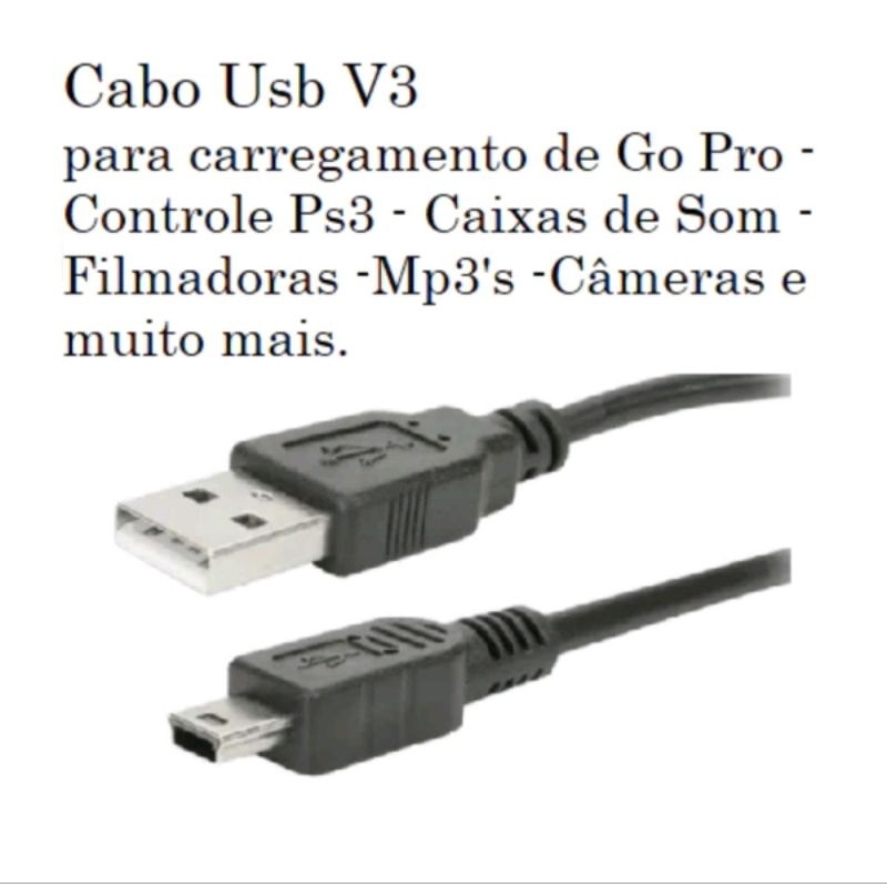 Cabo carregador V3 pra usb preto | Shopee Brasil