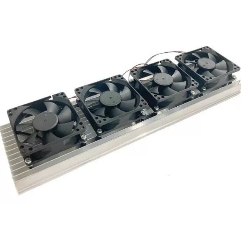 Dissipador P/ 4 LEDs Cob C/ 40cm + 4 Coolers 80mm 12v | Shopee Brasil